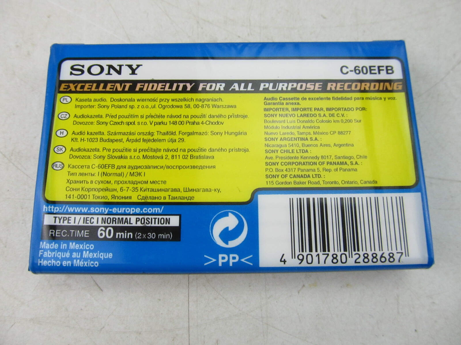 SONY EF 60 min - NOVÁ NEROZBALENÁ KAZETA ve folii | Aukro