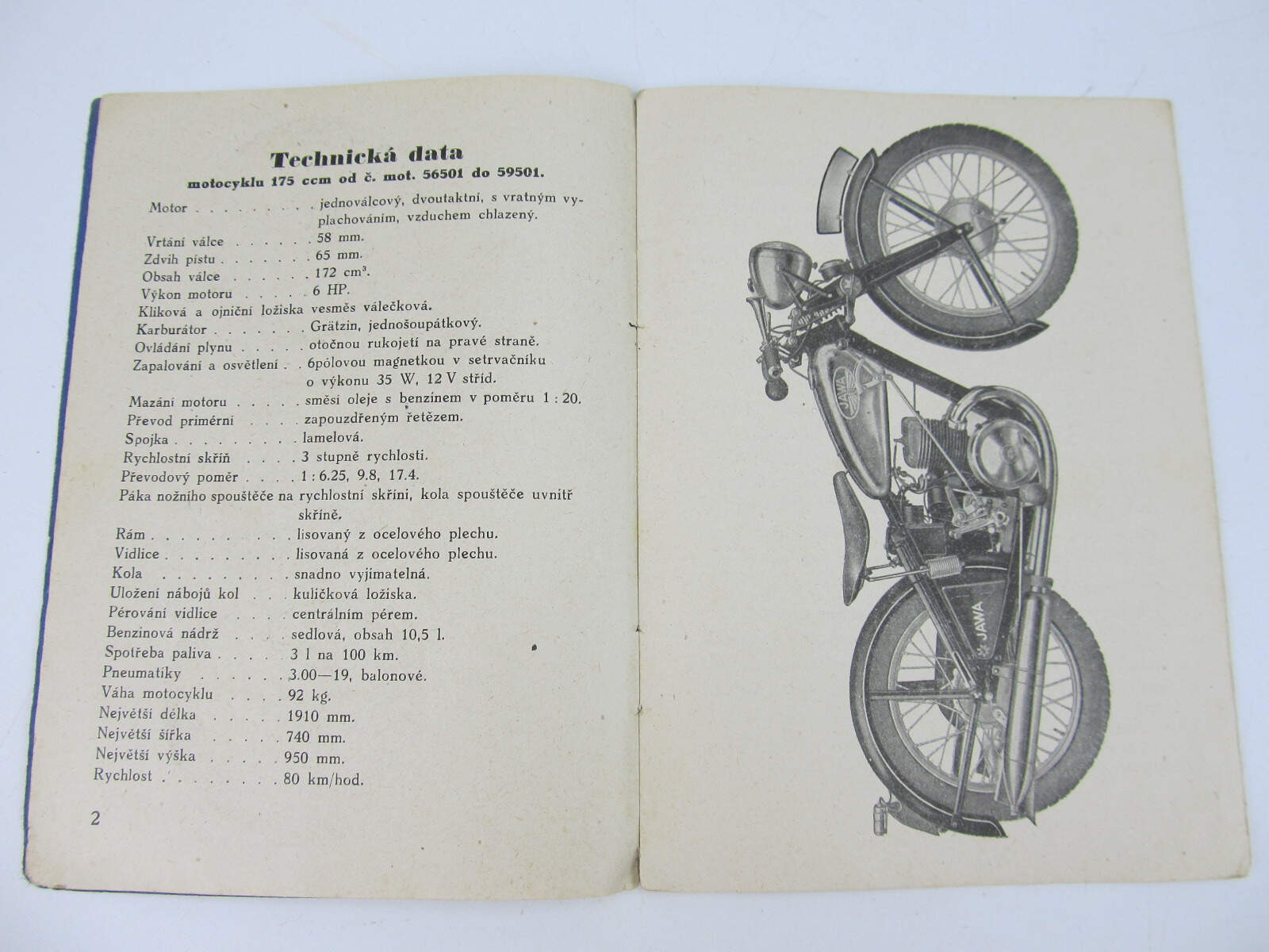 JAWA 175 Special FJ - PŘÍRUČKA, NÁVOD OBSLUHY - ORIGINÁL | Aukro